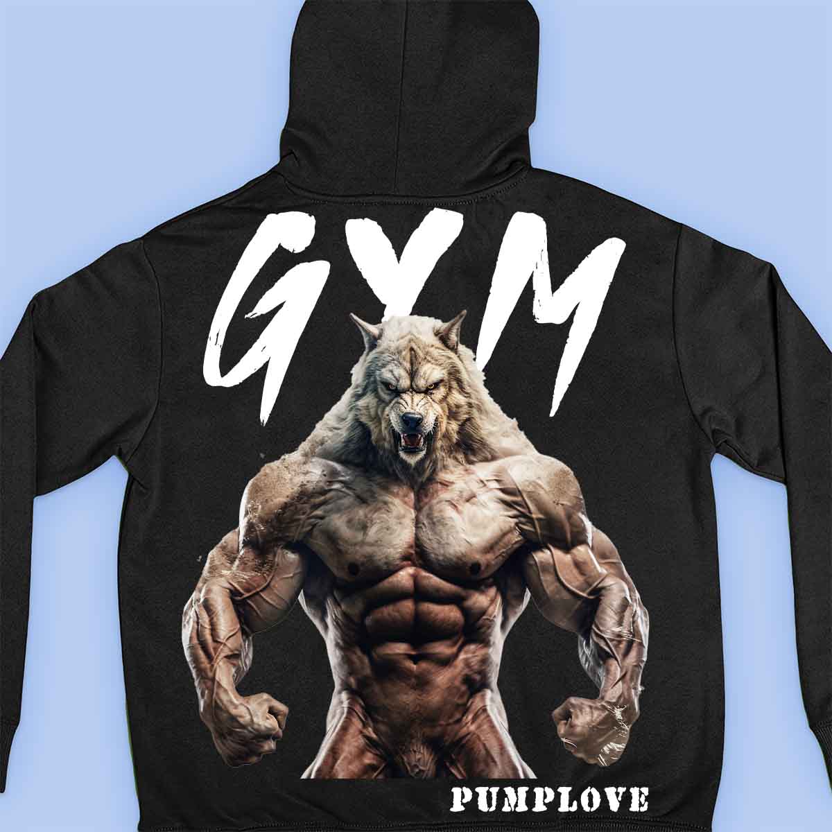 Gym Wolf - Premium Hoodie Unisex Backprint – PumpLove