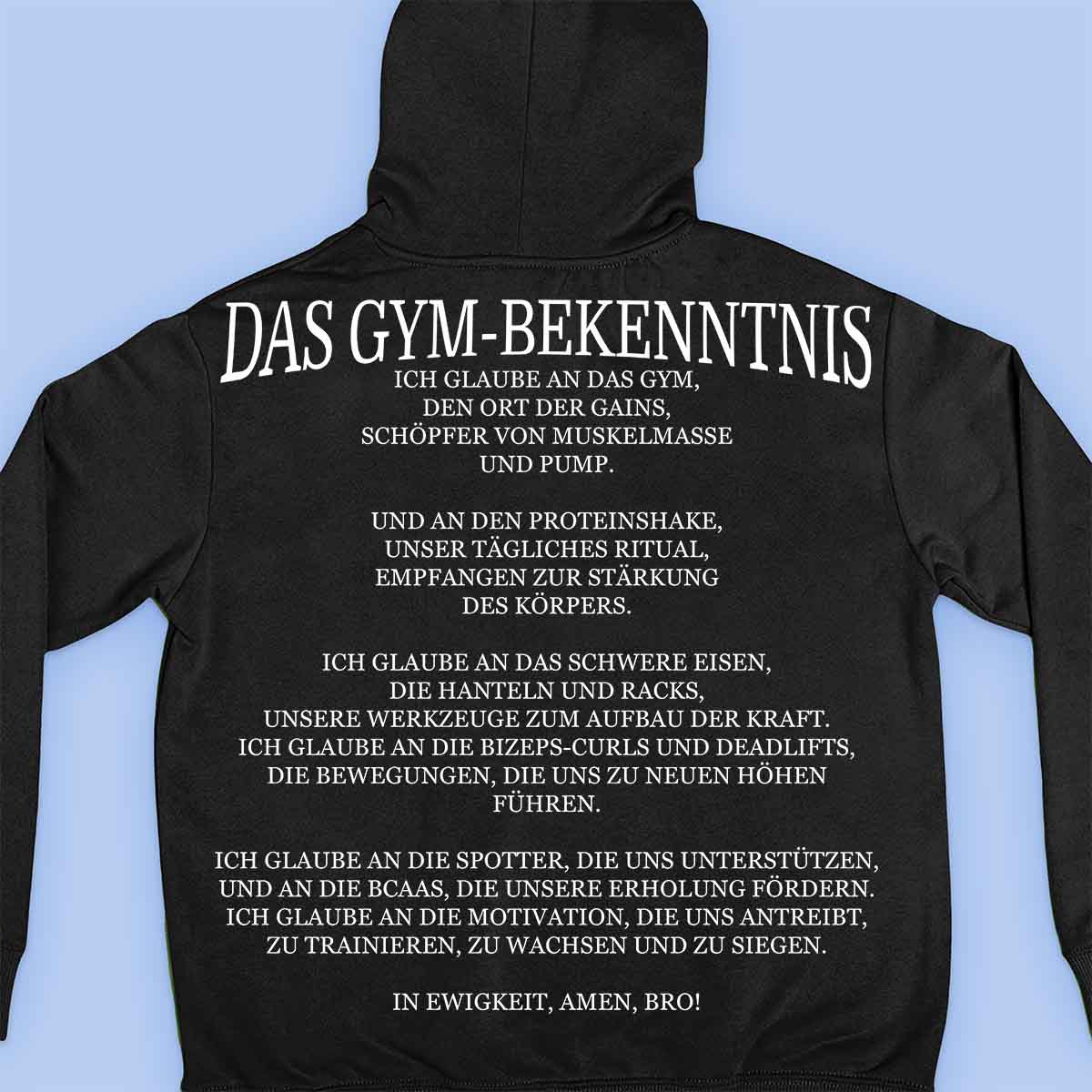Das Gym-Bekenntnis - Premium Hoodie Unisex Backprint – PumpLove