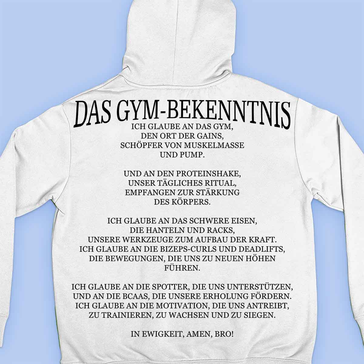 Das Gym-Bekenntnis - Premium Hoodie Unisex Backprint – PumpLove