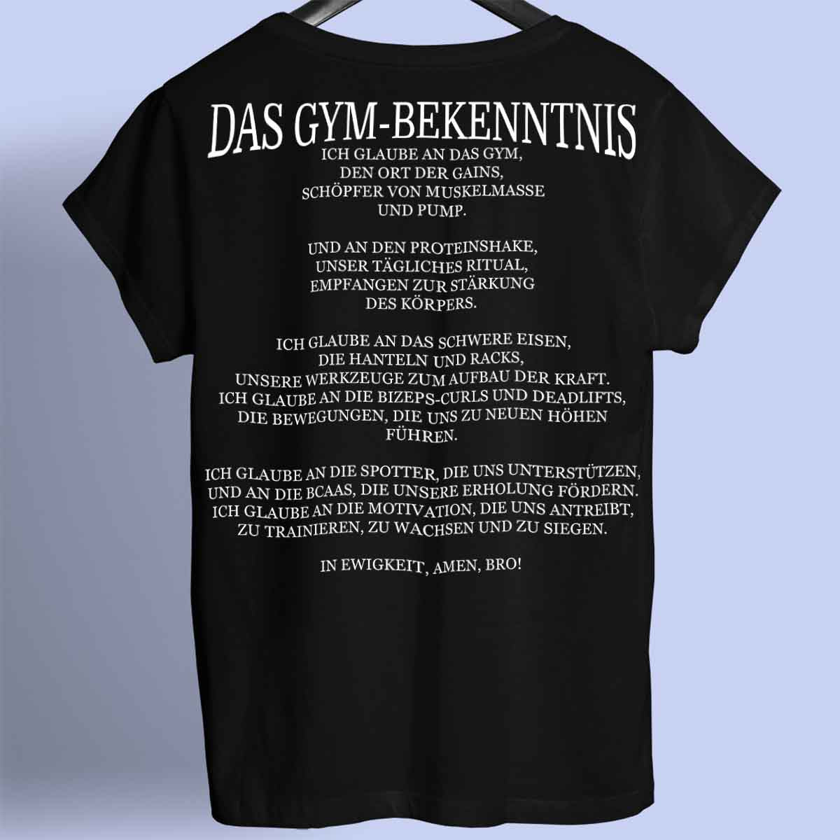 Das Gym-Bekenntnis - Premium Shirt Unisex Backprint – PumpLove